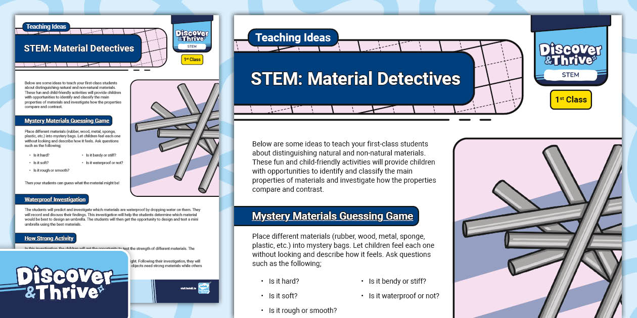 STEM (Materials) Material Detectives Teaching Ideas (1st Class)