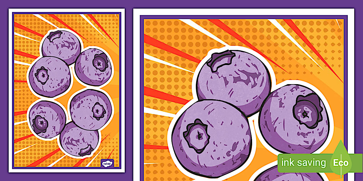 Blueberry Pop Art Display Poster (teacher made) - Twinkl