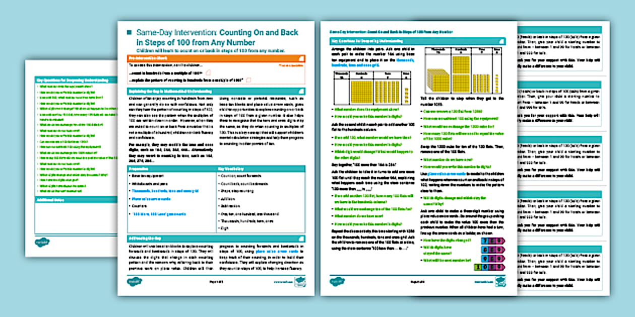 👉 Year 3 Maths Same-Day Intervention Plan: Count On and Back in Steps ...