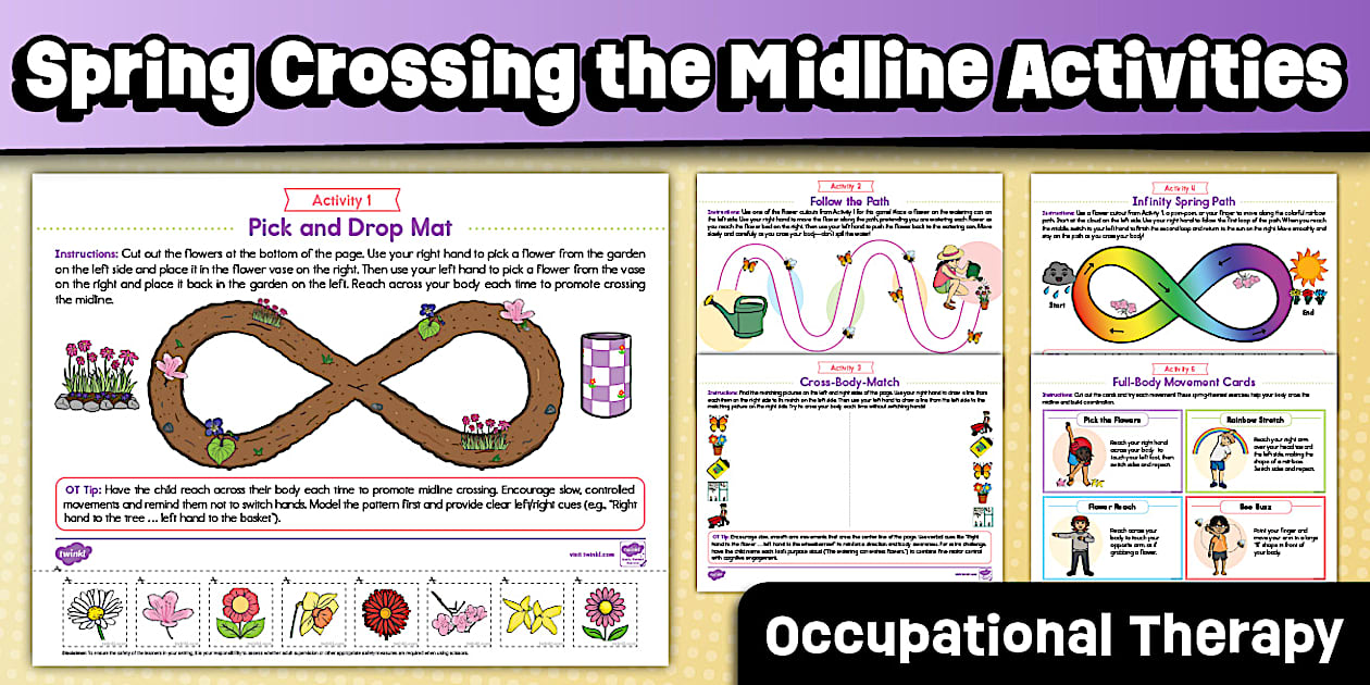 Spring Crossing the Midline Activities for Occupational Therapy