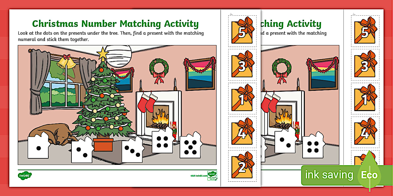 👉 Christmas Number Matching Activity (teacher made)