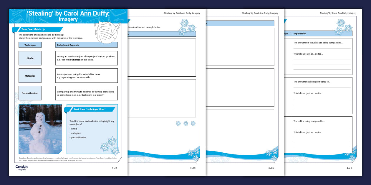'Stealing' by Carol Ann Duffy: Word Choice - Twinkl
