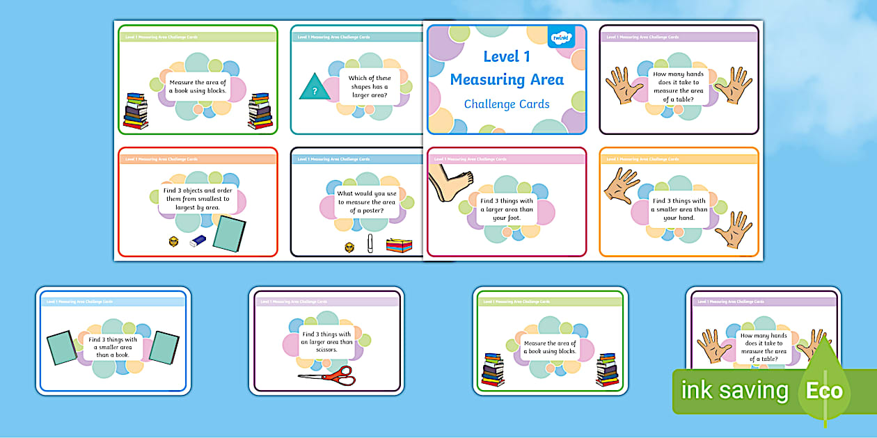 Level 1 Measuring Area Challenge Cards - Twinkl