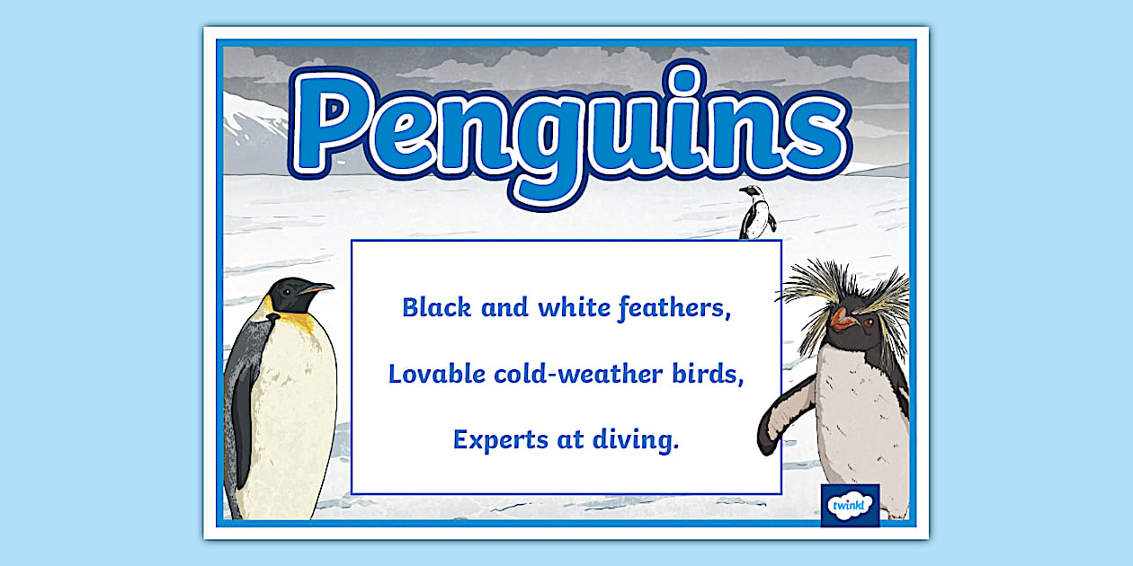 Penguin Haiku Poem Example (teacher made) - Twinkl