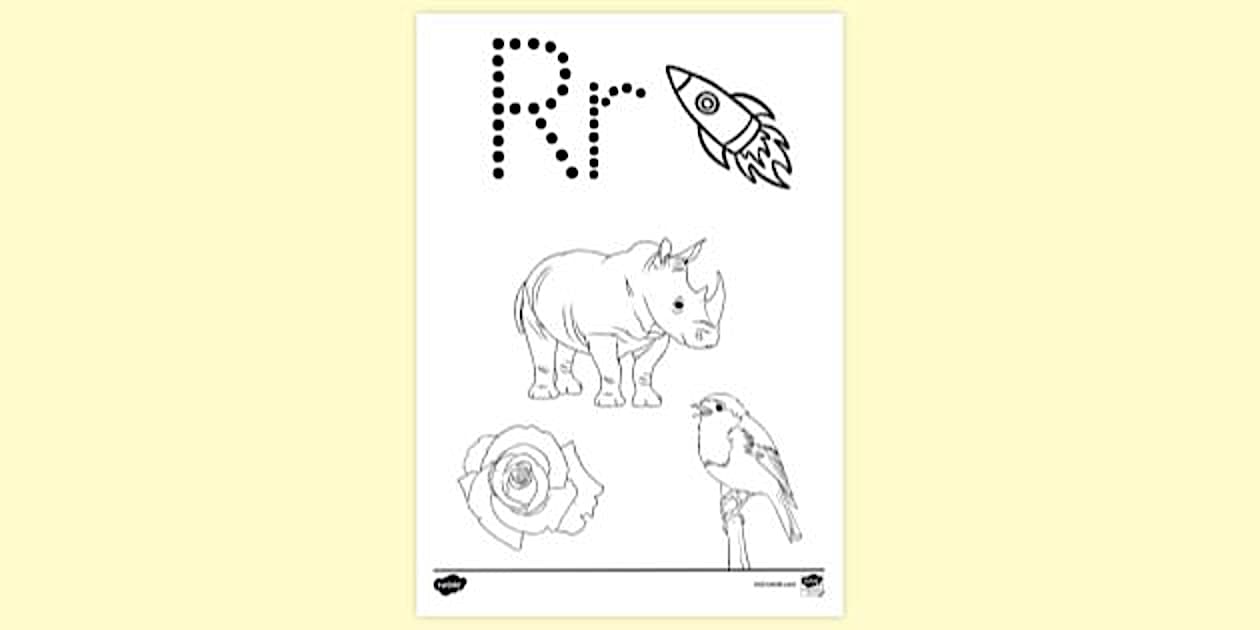 R Colouring Page | Colouring Sheets (teacher made) - Twinkl