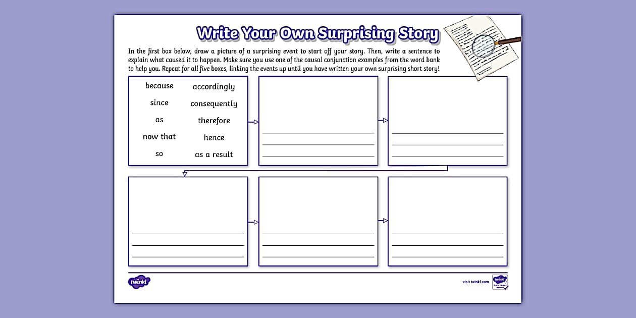 Examples of Causal Conjunctions Writing Activity - Twinkl