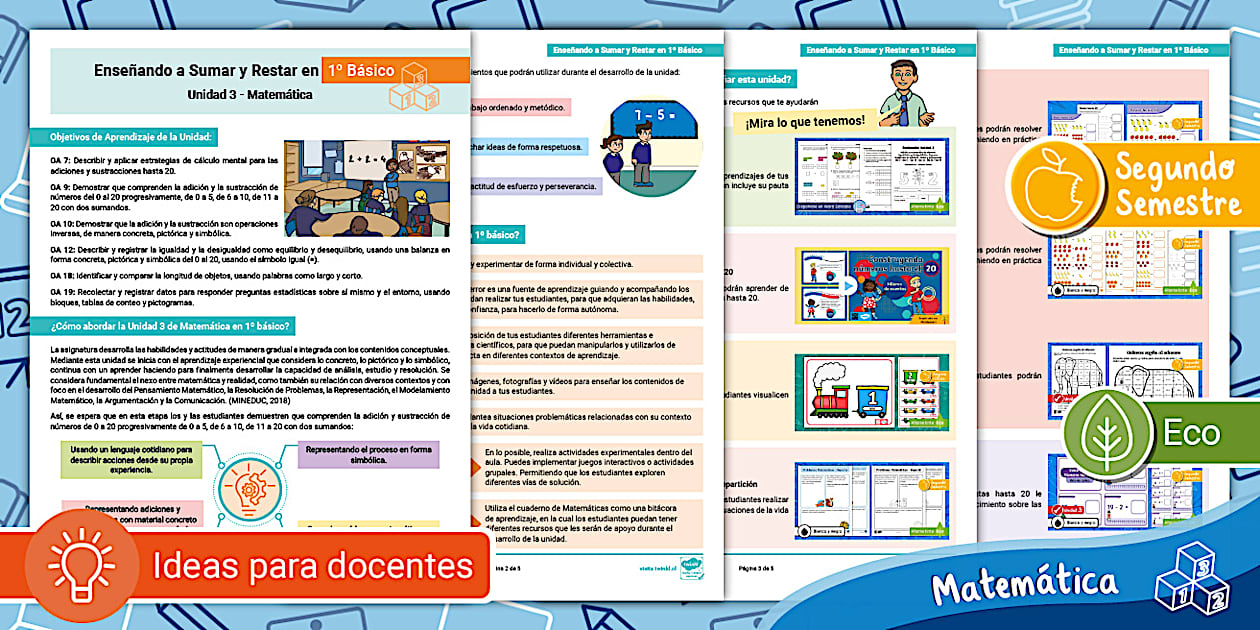 FREE! - Guía para enseñar a sumar y restar en 1º Básico