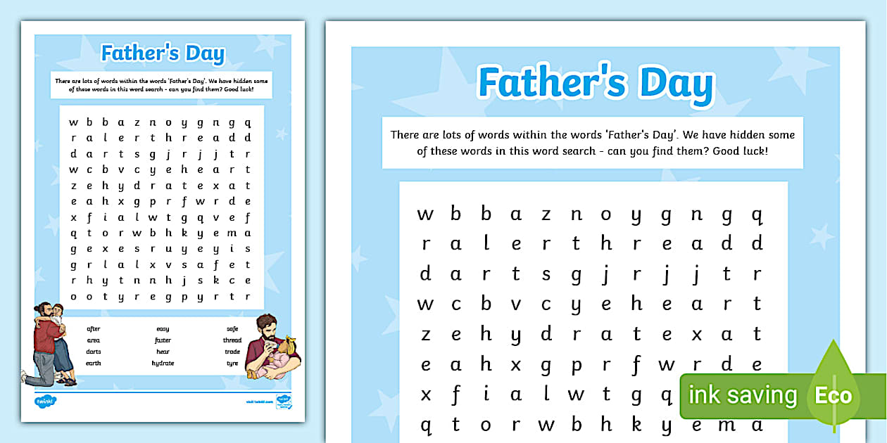 Father's Day Word Unscramble Word Search,anagram,fathers day