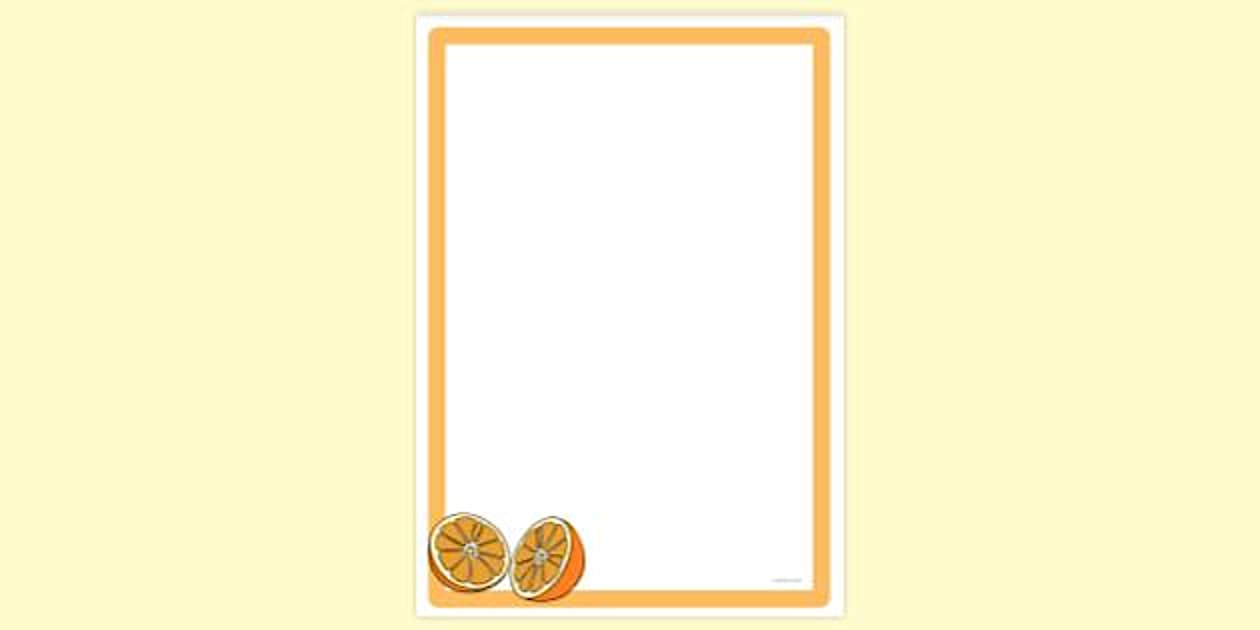 Half an Orange Page Border | Page Borders (teacher made)