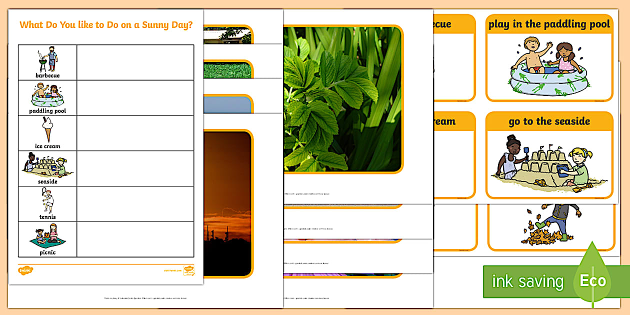 What Shall We Do On A Sunny Day? Counting and Recording Resource Pack