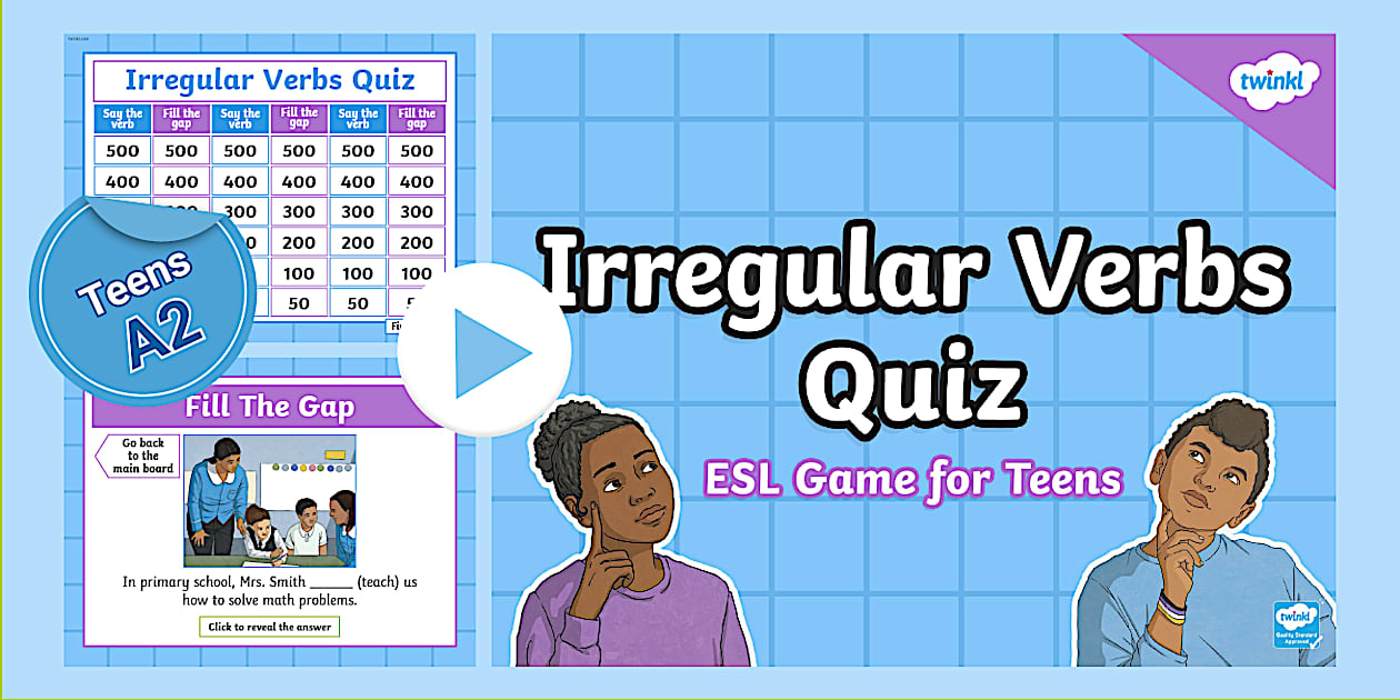 ESL Irregular Verbs Quiz (teacher made) - Twinkl