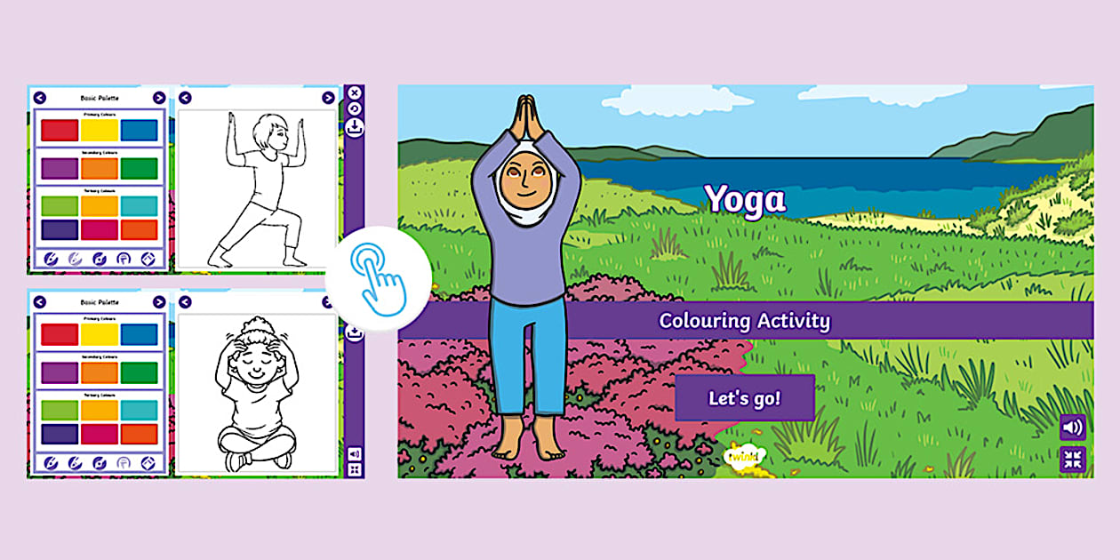 Yoga Interactive Colouring - Twinkl Colouring (teacher made)
