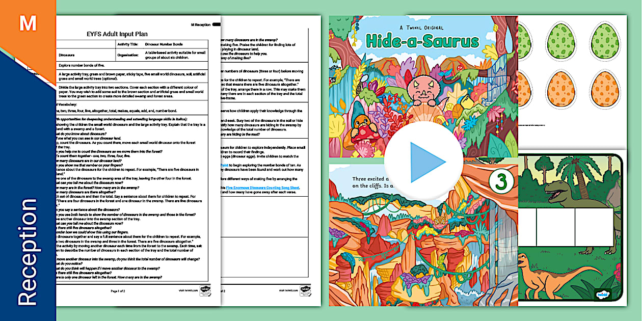 EYFS Dinosaur Number Bonds Adult Input Plan & Resource Pack