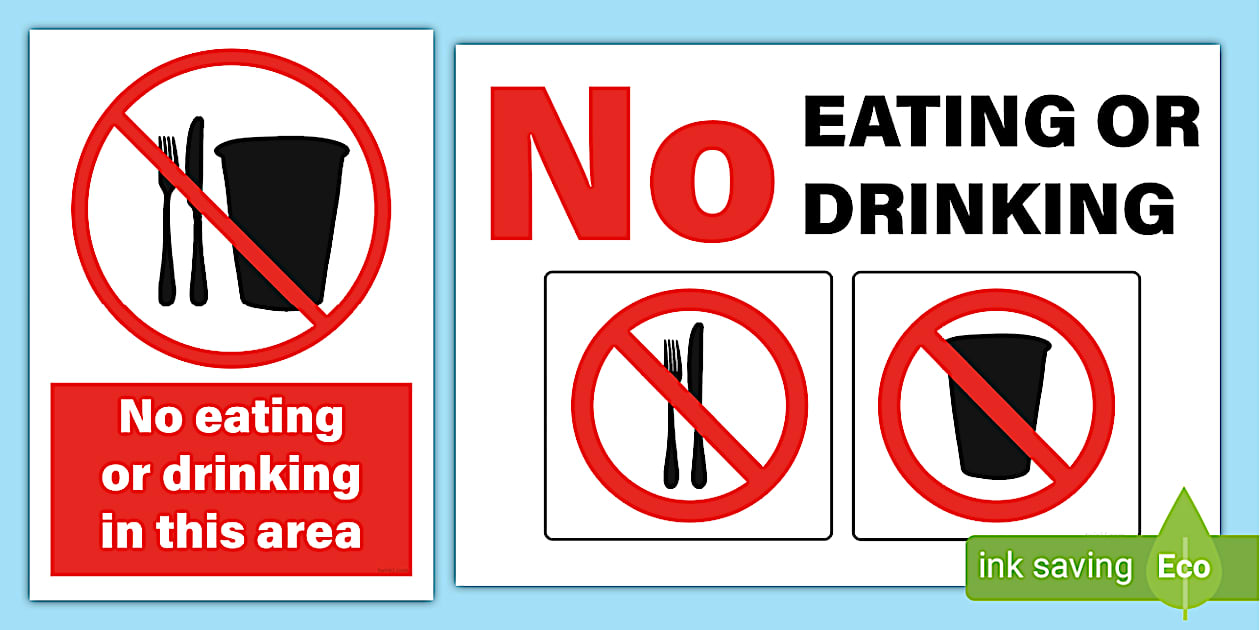 No Eating Drinking Sign Posters | Signage | Twinkl - Twinkl