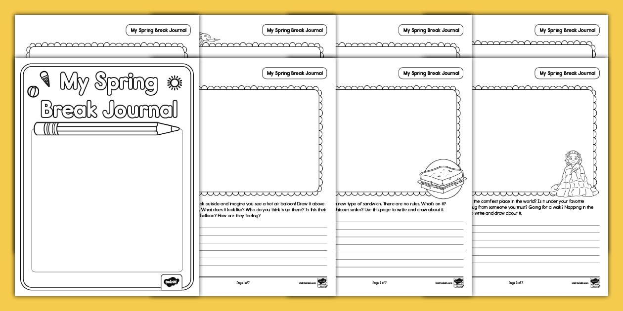 My Spring Break Journal for K-2nd Grade (teacher made)