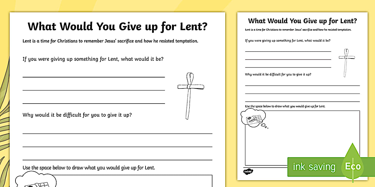 Lent Worksheet PDF | Christian Education | Twinkl USA