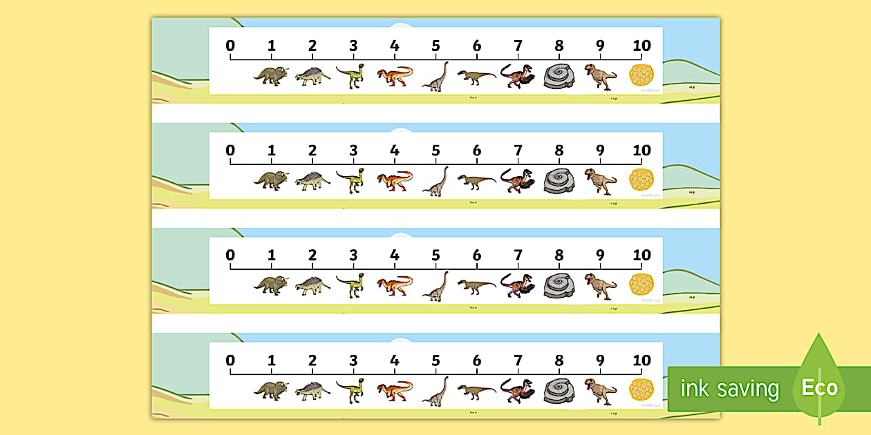 Dinosaurs Number Line (0-10) (teacher made) - Twinkl