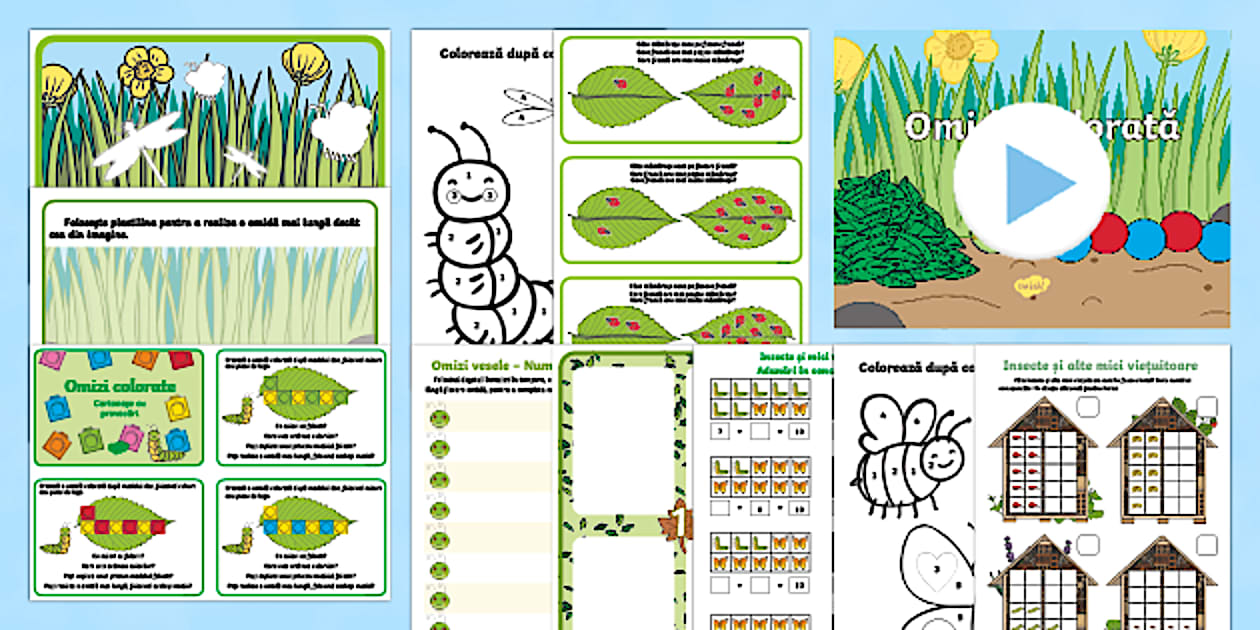 Insecte și mici viețuitoare Pachet cu activități matematice