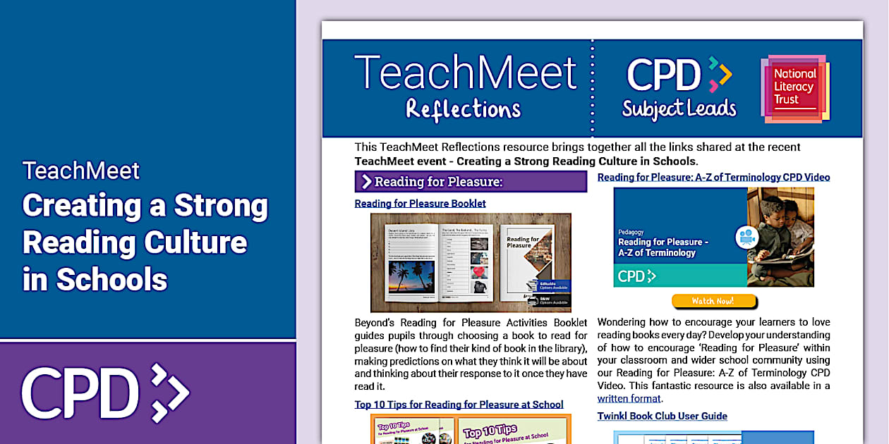 TeachMeet Reflections - Creating a Strong Reading Culture in Schools