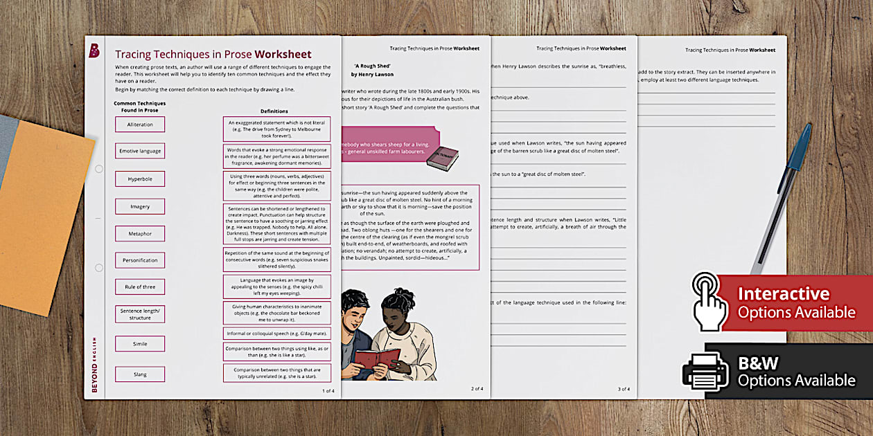 Identifying Techniques in Prose (Teacher-Made) - Twinkl