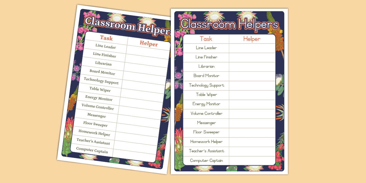 Fynbos -Themed Classroom Helpers Display Poster - Twinkl