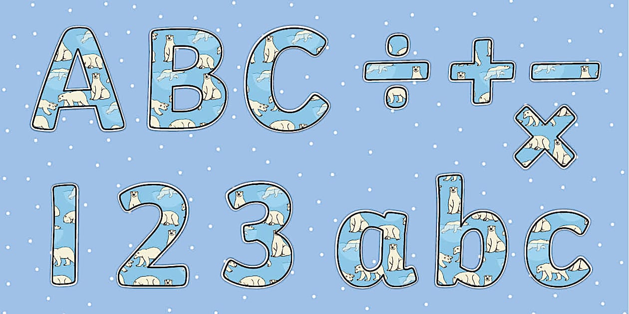 Polar Bear Display Lettering (teacher made) - Twinkl