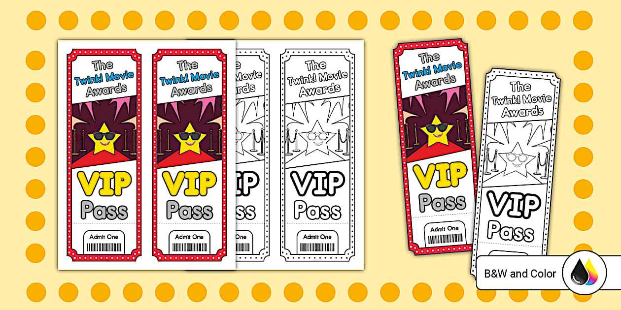 Hollywood Dramatic Play Red Carpet VIP Tickets - Twinkl