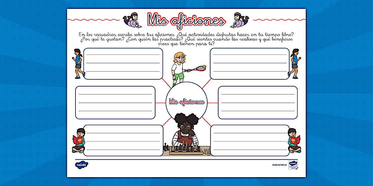 Mapa mental: Mis aficiones - Twinkl España