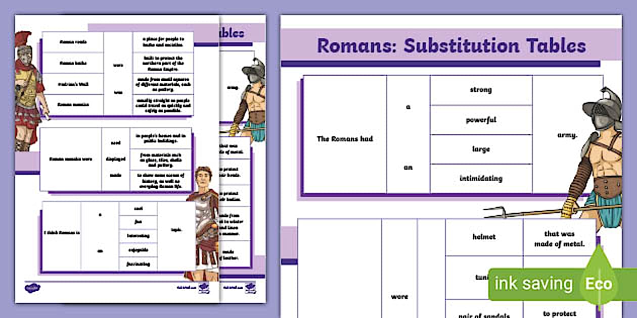 Romans: Substitution Tables (teacher made) - Twinkl