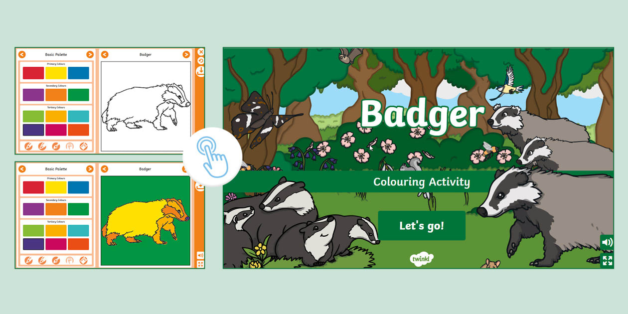 Badger Interactive Colouring (teacher made) - Twinkl