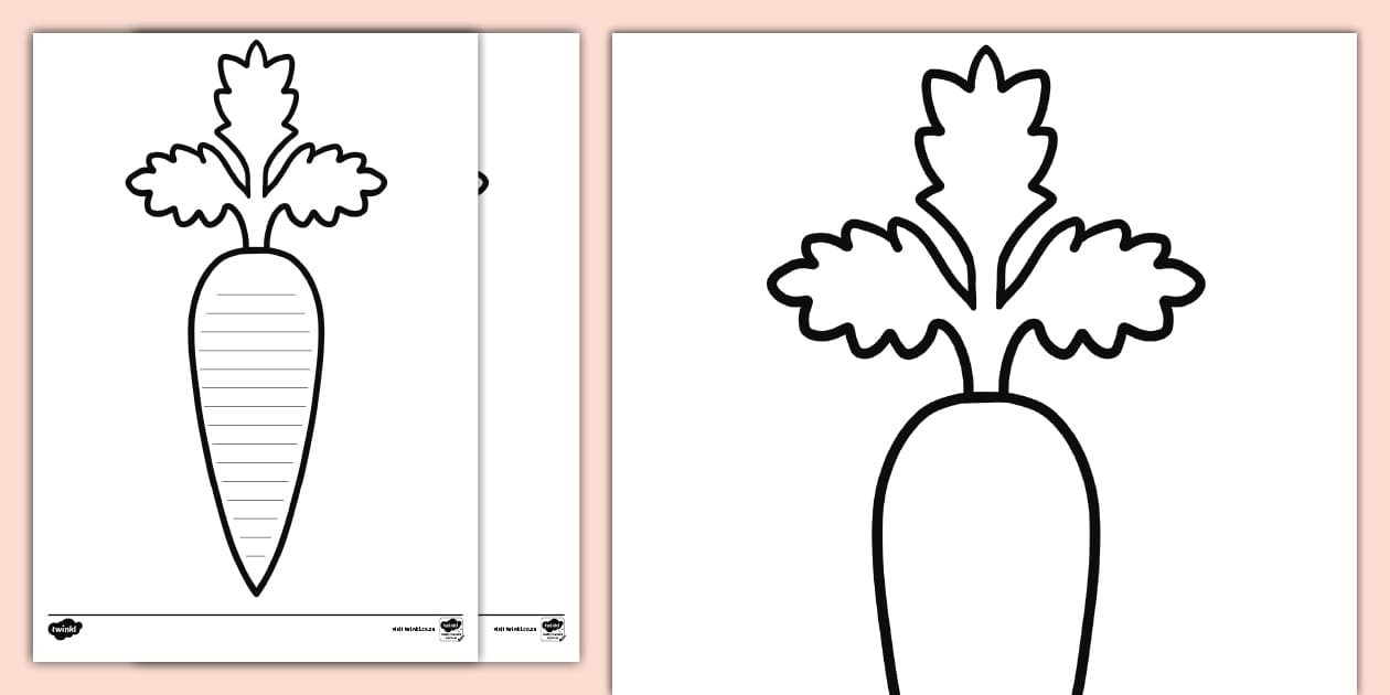 Carrot Outline Writing Template (teacher made) - Twinkl