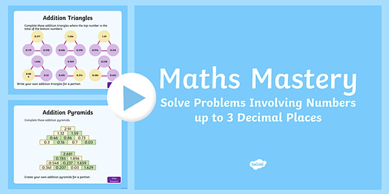 Year 5, Fractions and Decimals, Solve Problems to Three Decimal Places ...