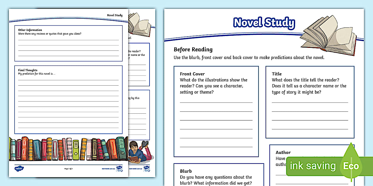 Novel Predictions - Before Reading (teacher made) - Twinkl