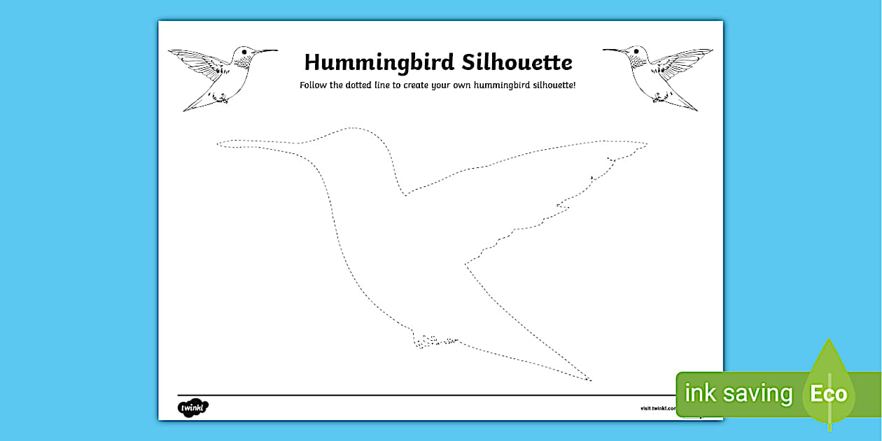 Hummingbird Silhouette Drawing Activity (teacher made)