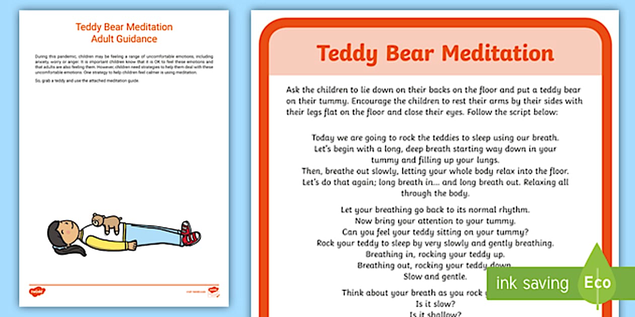 FREE! - EYFS PSED Teddy Meditation Practice Activity Pack