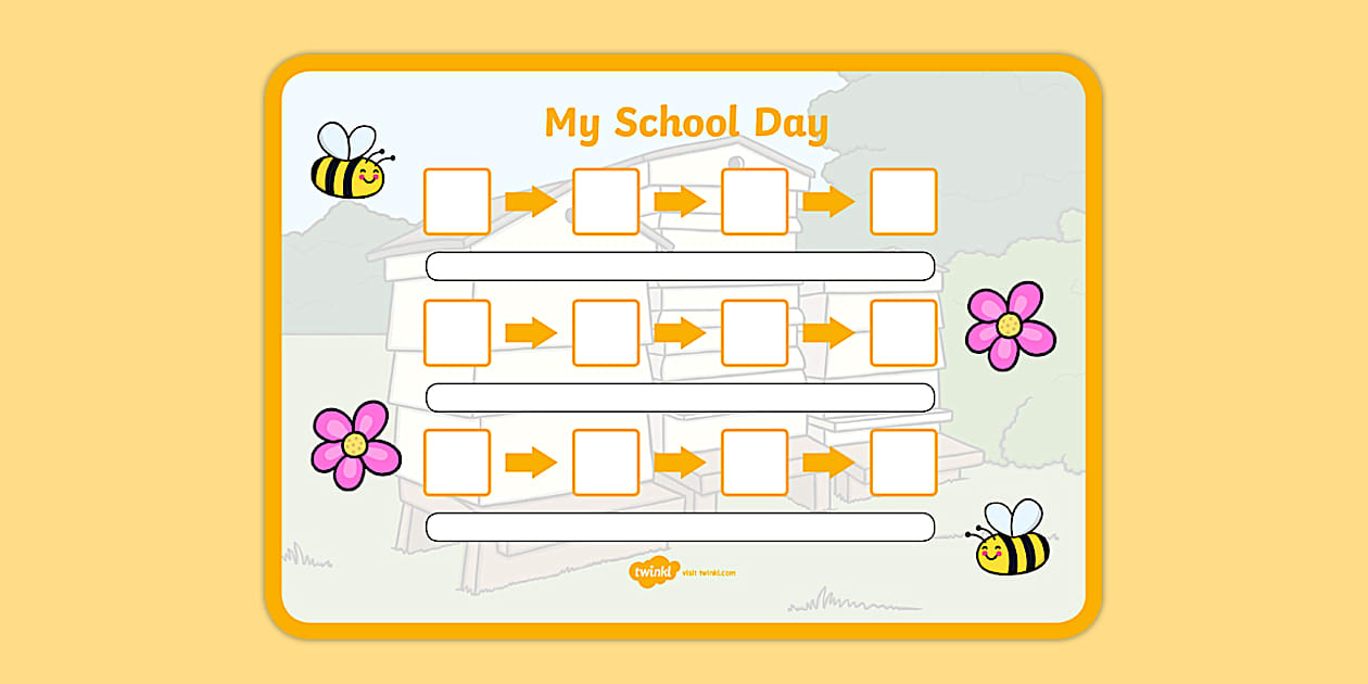 Editable Busy Bee Themed Visual Timetable (teacher made)