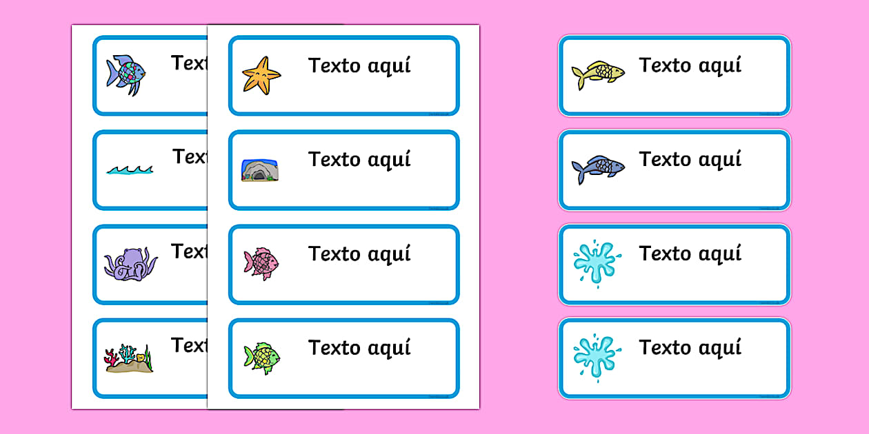 El pez arcoiris etiquetas de perchero (teacher made)