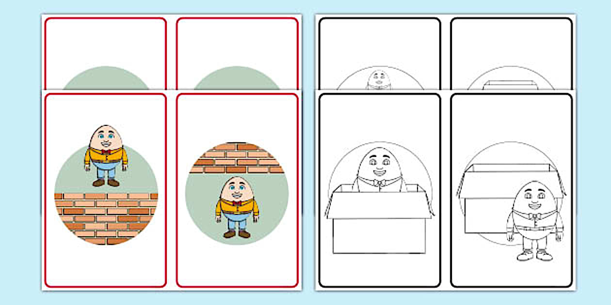 Humpty Dumpty Positional Language Picture Cards - Twinkl