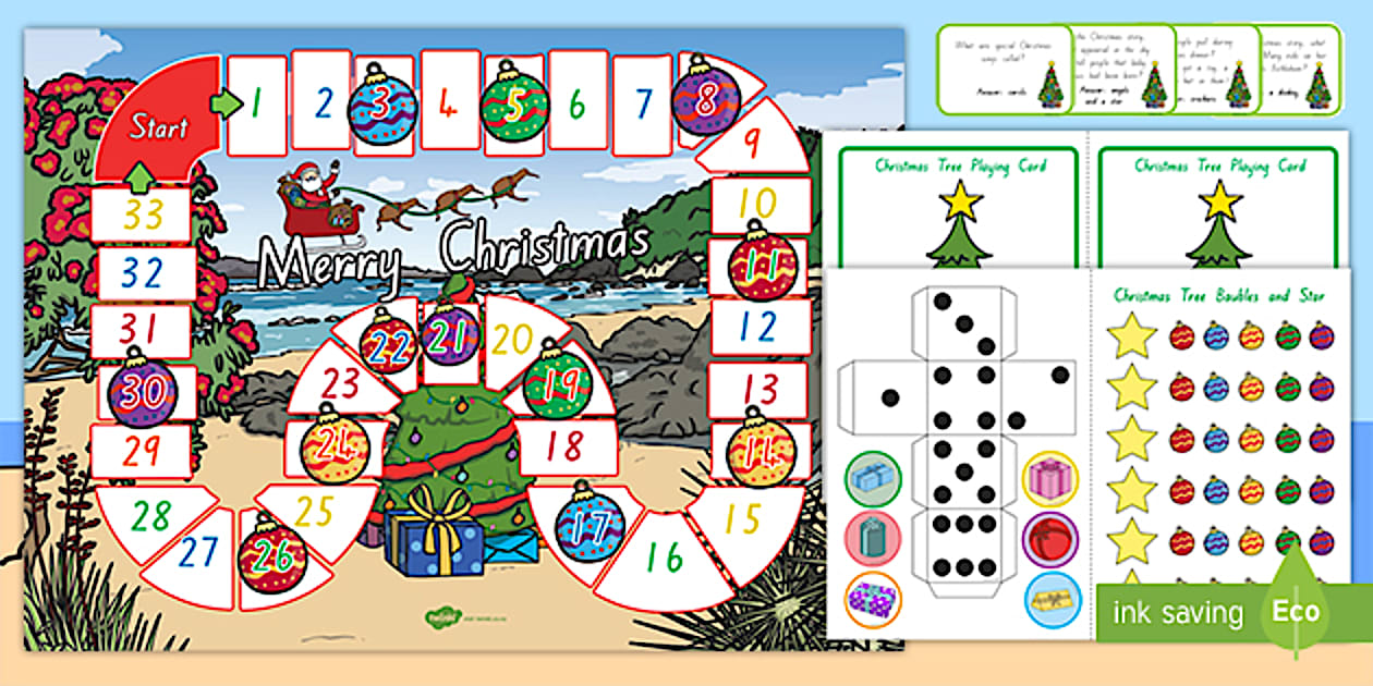 New Zealand Christmas Board Game - Twinkl