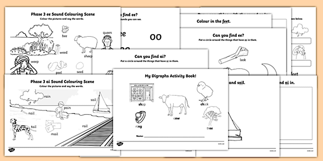 Phase 3 Digraphs Activity Booklet (teacher made) - Twinkl