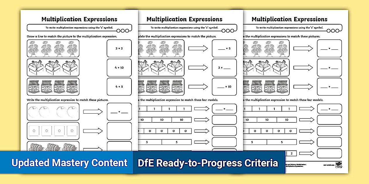 👉 Year 2 Multiplication Expressions Activity Sheets - Maths - KS1