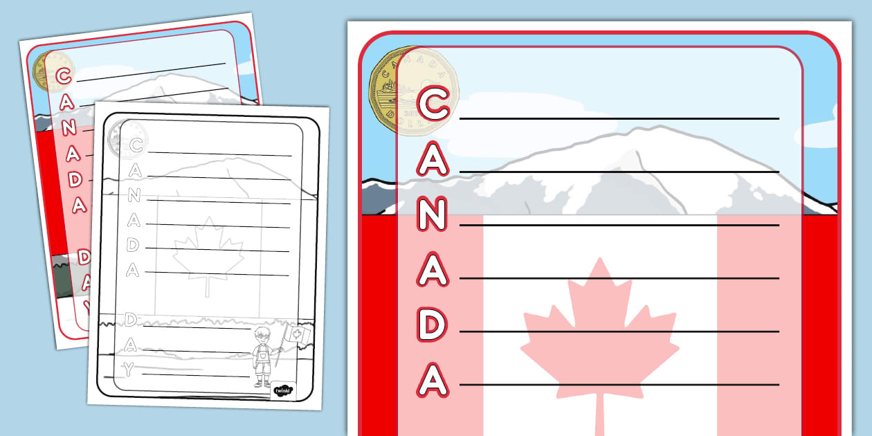 Canada Day Acrostic Poem Template - Twinkl Festivals