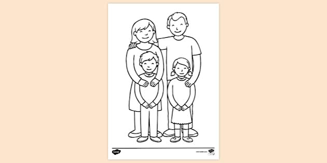 Colouring Page | My Family - Primary Colouring Sheets