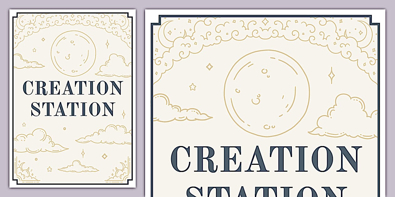 Celestial-Themed Creation Station Display Poster - Twinkl