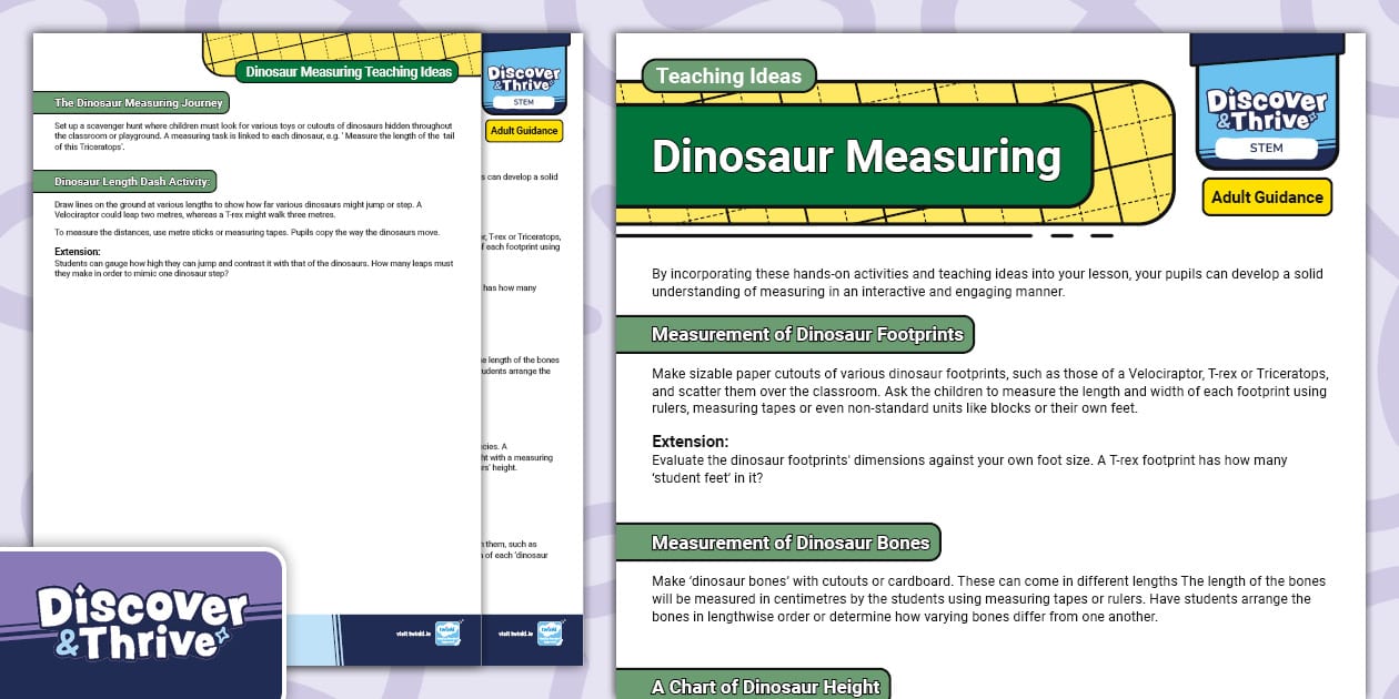 Dinosaur Measuring Teaching Ideas First Class - Twinkl