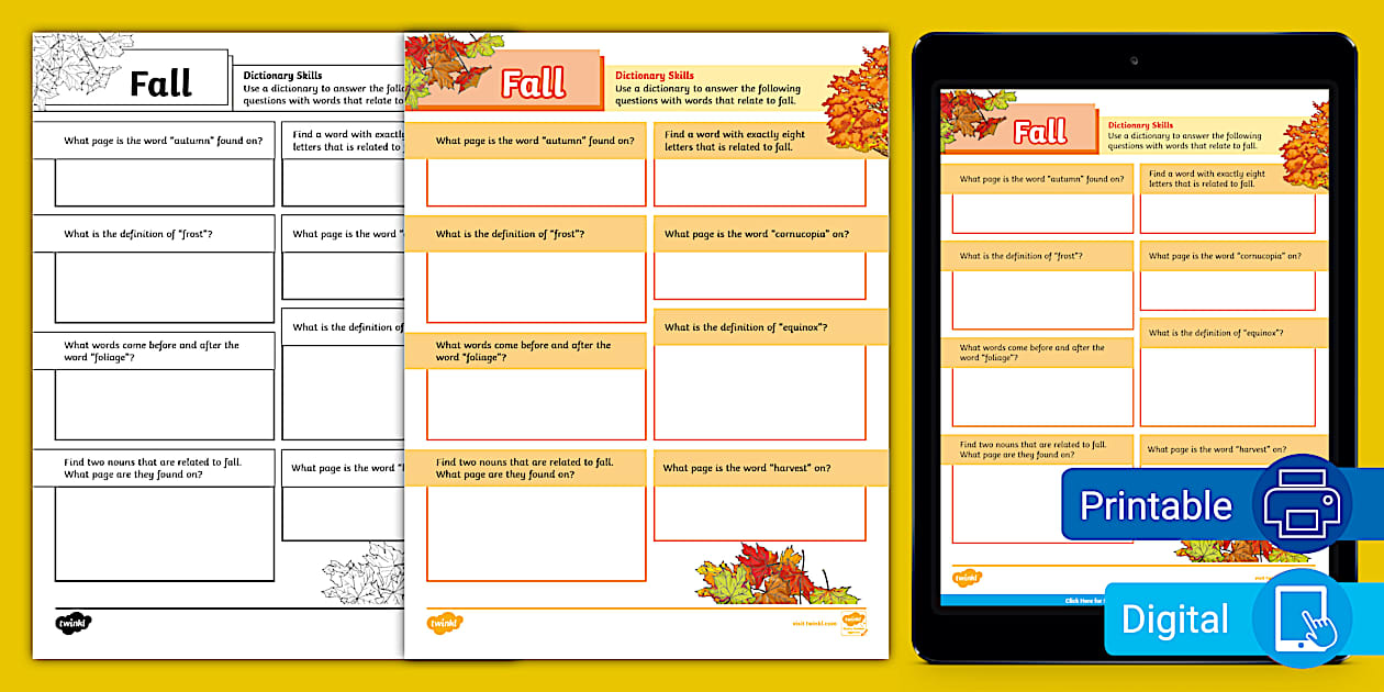 Dictionary Skills Worksheets | 3rd Grade Resource | Twinkl