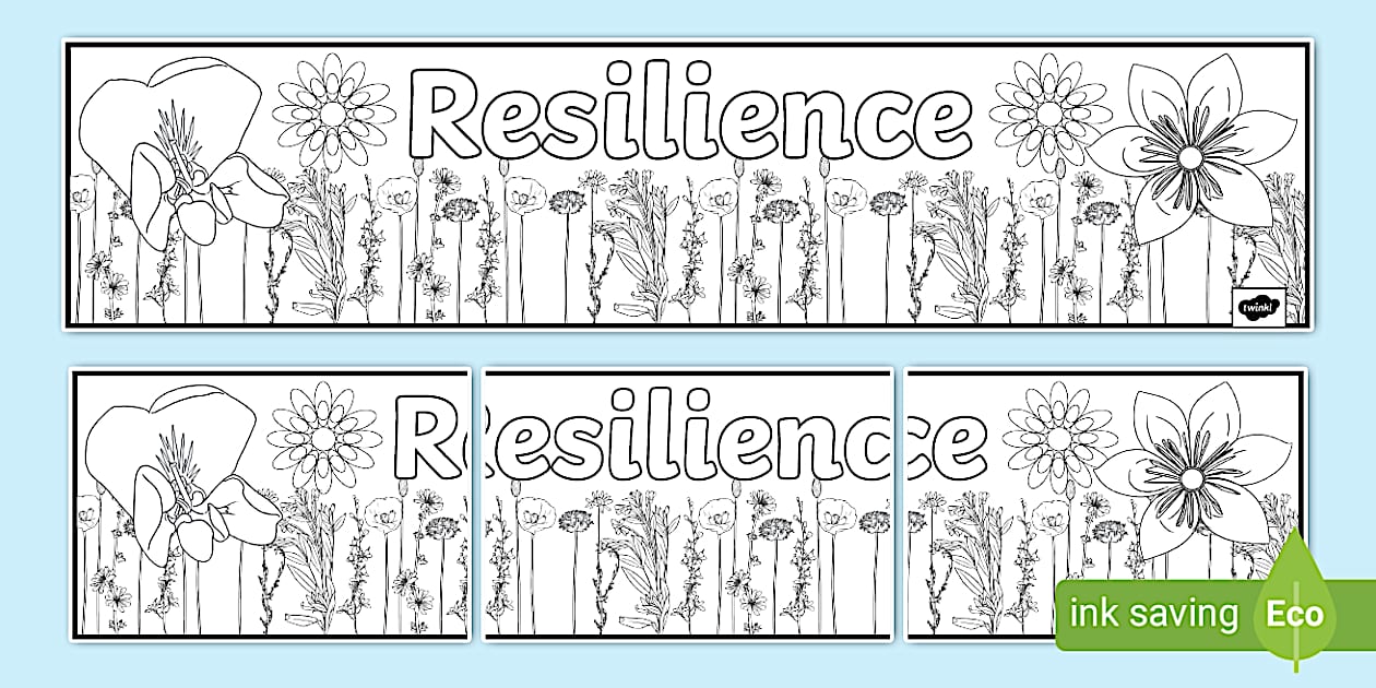 Resilience Colouring Display Banner (teacher made) - Twinkl