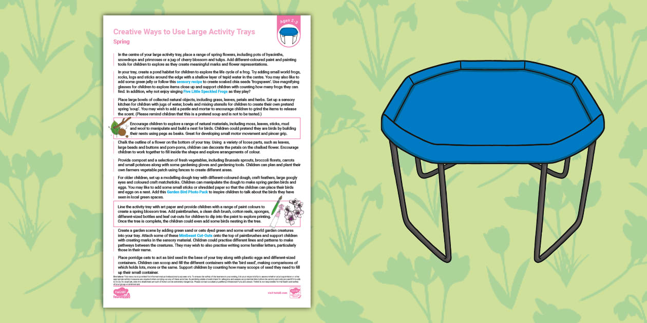 EYFS Ages 2-3 Large Activity Trays: Spring | Twinkl - Twinkl