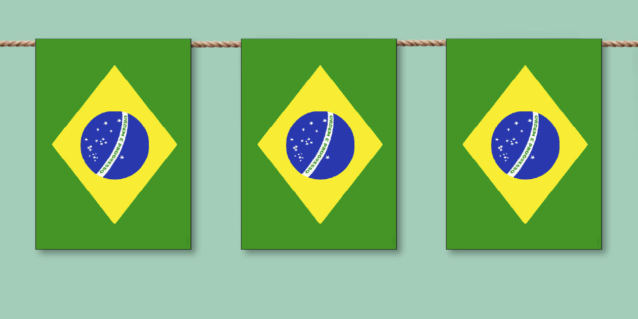 Brazil Flag Bunting (teacher made) - Twinkl