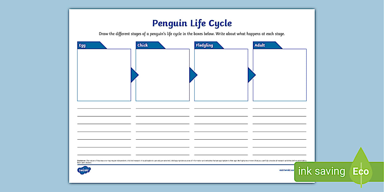 Penguin Life Cycle Writing Template (teacher made) - Twinkl